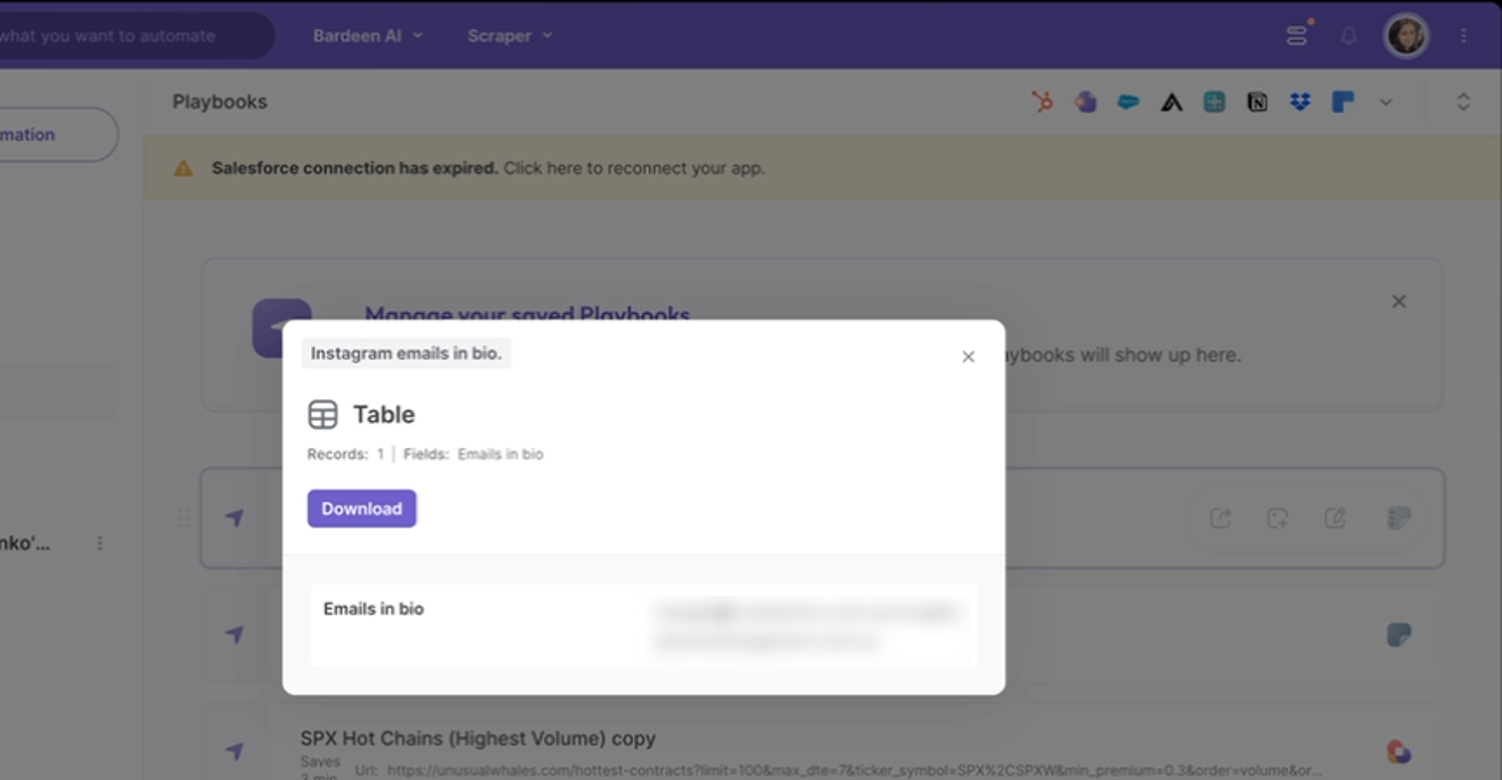 How to Create a Playbook for Scraping Emails from Instagram Bios – Bardeen Support
